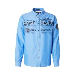 CAMP DAVID Button Up Shirt male Blue size L