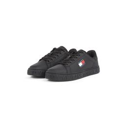 Tommy Jeans Plateausneaker »TJW LOGO OUTSOLE SNEAKER ESS«, Freizeitschuh, Halbschuh, Schnürschuh mit seitlicher Logoflagge schwarz 35 35...