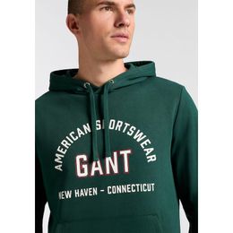 Gant Sweatshirt »PRINTED GRAPHIC«, mit Kapuze, regular fit, Kängurutasche TARTAN GREEN 3XL 3XL Kapuzensweatshirt von Gant