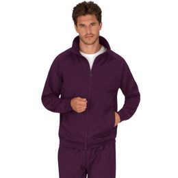 TRIGEMA Sweatjacke »Raglanjacke aus Sweat-Qualität« 1 Stk. tlg. aubergine S S Gestickte TRIGEMA-Schwinge auf rechtem Arm