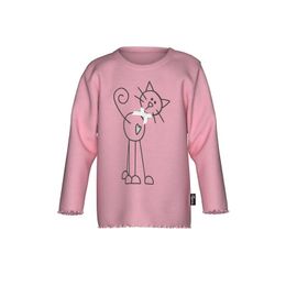 TRIGEMA Longsleeve »Langarmshirt mit süßem Katzen-Printmotiv« 1 Stk. tlg. lilie 92 92 Elastischer Feinripp