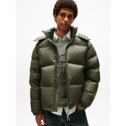 Tommy Jeans Steppjacke »ALASKA DOWN PUFFER« mit Kapuze Übergangsjacke Regular fit mit abnehmbarer Kapuze Pewter Green M M Steppjacke von Tommy Jeans