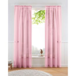 my home Gardine »TENDER« Kräuselband 1 Stk. tlg. Leinen Optik mit Struktur, monochrom, Bestseller rose Obermaterial: 100% Polyester 145 cm