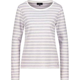 monari Rundhalsshirt mit Streifen natur helllila geringelt 44 44 Schönes Basic Shirt mit Streifen von monari