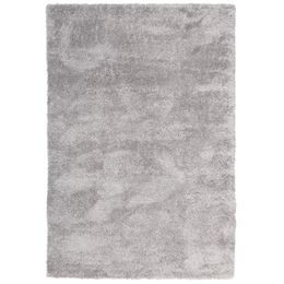 my home Hochflor-Teppich »Boldo« rechteckig 50 mm Höhe besonders weich durch Microfaser, Shaggy Teppich hellgrau Obermaterial: 100% Polyester B :...
