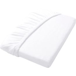 Irisette unisex Spannbetttuch wei&szlig;, Gr&ouml;&szlig;e 90x190 - 100x200 cm - Spannbetttuch