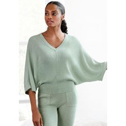 French Connection T-Shirt mit weiten Ärmeln, Loungewear mint meliert 36/38 36/38 Strick T-Shirt mit V-Ausschnitt