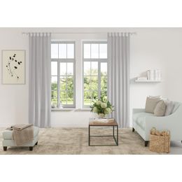 my home Vorhang &raquo;Parry&laquo; Schlaufen 2 Stk. tlg. 2-er Set, blickdicht, monochrom, basic silberfarben Obermaterial: 100% Polyester 175 cm