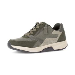 Gabor Rollingsoft Keilsneaker, Schnürer, Halbschuh, Freizeitschuh mit zusätzlichem Reißverschluss taupe-khaki kombiniert 37 37 Sneaker mit der...