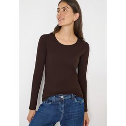 Cecil Langarmshirt &raquo;Style Pia&laquo; tartufo brown XL (44) XL (44) Shirt f&uuml;r Damen von Cecil