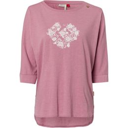 Ragwear Langarmshirt &raquo;RAG Longsleeve SHIMONA O PRINTED&laquo; mit Frontdruck und Zierknopf, hinten l&auml;nger geschnitten dusty pink M (38) M (38)...