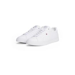 Tommy Hilfiger Plateausneaker »ICON COURT SNEAKER« Freizeitschuh, Halbschuh, Schnürschuh mit Flaggen-Logo weiß 35 35 Schnürer mit weich...