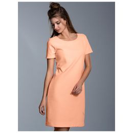 TRIGEMA Jerseykleid »Halbarm Kleid mit Kristallsteinen« 1 Stk. tlg. apricot L - US-Größen US-Größen L Strukturierte Sweat-Qualität