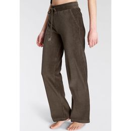 Vivance Homewearhose mit breiter elastischen Cord Struktur, Loungewear dunkel oliv 40/42 - N-Gr N-Gr 40/42 Breite elastische Cord Struktur
