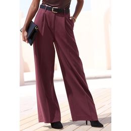 Lascana Damen Lascana Anzughose mit weitem Bein, Palazzohose, elegant 38, N-Gr