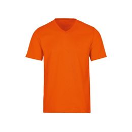 TRIGEMA T-Shirt »V-Shirt DELUXE Baumwolle« 1 Stk. tlg. mandarine XL XL DELUXE-Single-Jersey