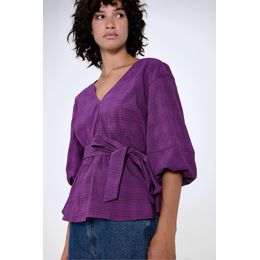Aligne Bluse 'Guava' Damen Größe M dunkellila / schwarz