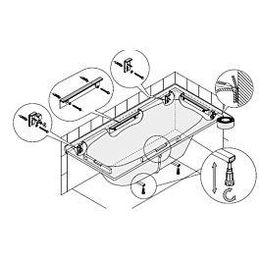 Hoesch Badewannen-Montageset 6911 bestehend aus 690705, 690401, 69192 und 6915