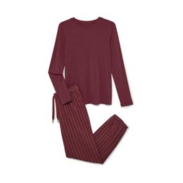 Tchibo - Flanell-Pyjama-Set - Damen - Gr. L - bordeaux