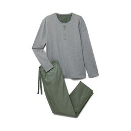 Tchibo - Pyjama-Set mit gewebter Hose - Herren - Gr. XL - grau