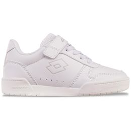 Sneaker Lotto, Kinder, Gr. 34, weiß (weiß, leuchtendesgrau), Kunstfaser, Synthetik, clean, Schuhe, - in kinderfußgerechter Passform