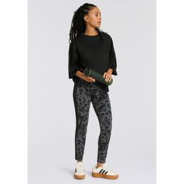 Trainingstights adidas Sportswear "W AOP LEG", Damen, Gr. XS, N-Gr, multicolor, grau five, Obermaterial: 90% Baumwolle, 10% Elasthan, Hosen