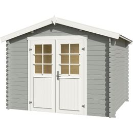 Gartenhaus Lasita Maja "NORAH 230", grau (lichtgrau), ohne Fußboden, ohne Dacheindeckung, Holzwerkstoff, Gartenhäuser