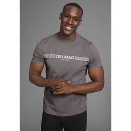 T-Shirt DELMAO, Herren, Gr. 3XL (64/66), grau, Single Jersey, Obermaterial: 100% Baumwolle, bedruckt, slim fit, Rundhals, Shirts, mit sportlich-maritimen Marken-Schriftzug