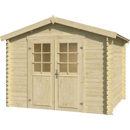 Gartenhaus Lasita Maja "NORAH 230", beige (naturbelassen), ohne Fußboden, ohne Dacheindeckung, Holzwerkstoff, Gartenhäuser