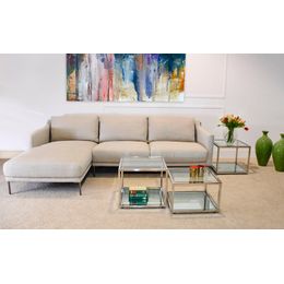 Ecksofa LEONIQUE "Denver", beige, B:269cm T:158cm, Sofas, Ecksofa, Ecksofa, L-Form links, Stoff beige, abwaschbar, ca. 269x158x44 cm