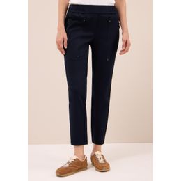 Jogger Pants Cecil, Damen, Gr. L, Länge 28, urban dunkelblau, Stoff, 62% Viskose, 33% Polyamid, 5% Elasthan, unifarben, comfort fit knöchelfrei, Hosen, Middle Waist