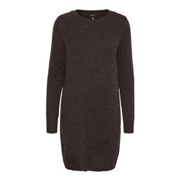 Véro Moda Strickkleid VERO MODA "VMDOFFY LS O-NECK DRESS GA NOOS", Damen, Gr. L, N-Gr, braun (chocolate torte detail:with schwarz melange), Strick, Obermaterial: 94% Polyester, 3% Elasthan, 3% Nylon, meliert, regular fit, Rundhals, Rippbündchen, Kleider