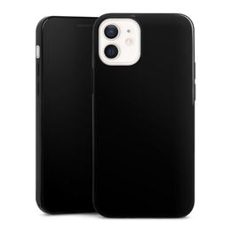DeinDesign iPhone 12 mini Handy Slim Case extra d&uuml;nn Silikon Handyh&uuml;lle schwarz H&uuml;lle Colour Black Unicoloured Silikon Slim Case