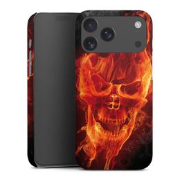 DeinDesign iPhone 17 Pro Max Handy Premium Case Smartphone Handyh&uuml;lle Schutzh&uuml;lle matt Totenkopf Skull Fire Premium Case
