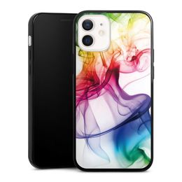 DeinDesign iPhone 12 mini Handy Slim Case extra d&uuml;nn Silikon Handyh&uuml;lle schwarz H&uuml;lle Rainbow Colour Water Silikon Slim Case