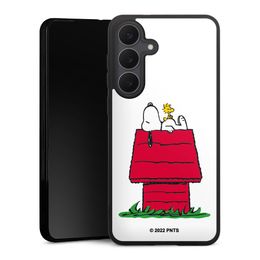 DeinDesign Galaxy S25 FE Handy Premium Silikon H&uuml;lle Handyh&uuml;lle schwarz Case Snoopy Peanuts Official Licensed Product Silikon Premium Case