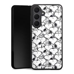 DeinDesign Galaxy S25 FE Handy Premium Silikon H&uuml;lle Handyh&uuml;lle schwarz Case Peanuts Snoopy Muster Silikon Premium Case