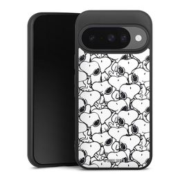 DeinDesign Google Pixel 10 Handy Premium Silikon H&uuml;lle Handyh&uuml;lle schwarz Case Peanuts Snoopy Muster Silikon Premium Case