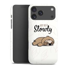 DeinDesign iPhone 17 Pro Max Handy Premium Case Smartphone Handyh&uuml;lle Schutzh&uuml;lle matt Animals Sloth Lazy Sunday Premium Case