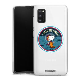 DeinDesign Galaxy A41 Handy Silikon H&uuml;lle Case transparent Handyh&uuml;lle Peanuts Weltall Snoopy Silikon Case