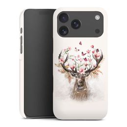DeinDesign iPhone 17 Pro Max Handy Premium Case Smartphone Handyh&uuml;lle Schutzh&uuml;lle gl&auml;nzend Deer Flowers Animals Premium Case