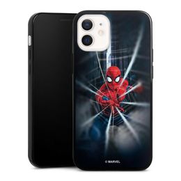 DeinDesign iPhone 12 mini Handy Slim Case extra d&uuml;nn Silikon Handyh&uuml;lle schwarz H&uuml;lle Kinofilm Marvel Spiderman Silikon Slim Case