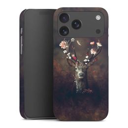 DeinDesign iPhone 17 Pro Max Handy Premium Case Smartphone Handyh&uuml;lle Schutzh&uuml;lle gl&auml;nzend Reindeer Flowers Rehe Premium Case