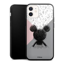 DeinDesign iPhone 12 mini Handy Slim Case extra d&uuml;nn Silikon Handyh&uuml;lle schwarz H&uuml;lle Marble Disney Mickey Mouse Silikon Slim Case