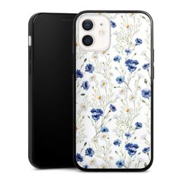 DeinDesign iPhone 12 mini Handy Slim Case extra d&uuml;nn Silikon Handyh&uuml;lle schwarz H&uuml;lle Flowers Muster Flower Silikon Slim Case