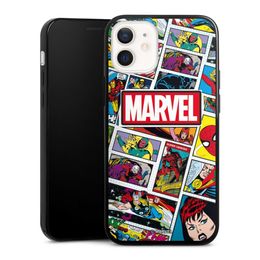 DeinDesign iPhone 12 mini Handy Slim Case extra d&uuml;nn Silikon Handyh&uuml;lle schwarz H&uuml;lle Muster Comic Marvel Silikon Slim Case