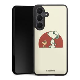 DeinDesign Galaxy S25 FE Handy Premium Silikon H&uuml;lle Handyh&uuml;lle schwarz Case Snoopy Official Licensed Product Kindheit Silikon Premium Case