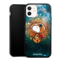 DeinDesign iPhone 12 mini Handy Slim Case extra d&uuml;nn Silikon Handyh&uuml;lle schwarz H&uuml;lle Astronaut Snoopy Official Licensed Product Silikon Slim Case