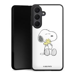 DeinDesign Galaxy S25 FE Handy Premium Silikon H&uuml;lle Handyh&uuml;lle schwarz Case Snoopy Love Peanuts Silikon Premium Case