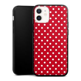 DeinDesign iPhone 12 mini Handy Slim Case extra d&uuml;nn Silikon Handyh&uuml;lle schwarz H&uuml;lle Retro Polka Dots Points Silikon Slim Case